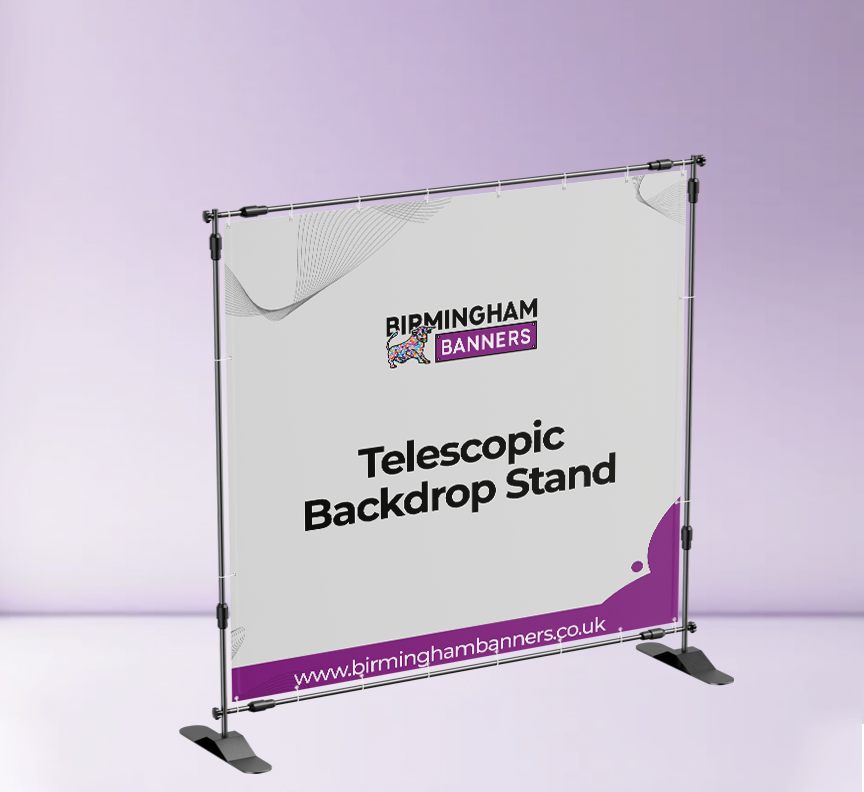 Telescopic Backdrop Stand Same Day & Next Day Printing Birmingham
