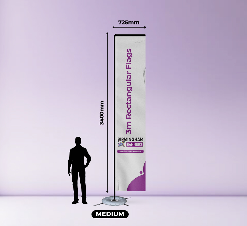 3m Rectangular Flags Same Day & Next Day Printing Birmingham