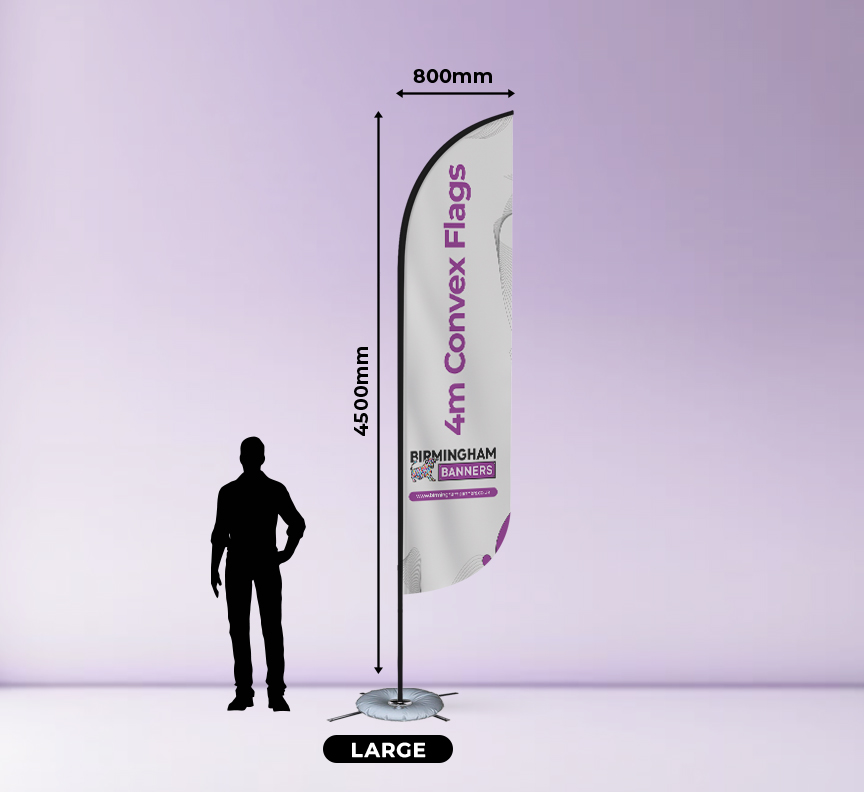4m Convex Flags Same Day & Next Day Printing Birmingham