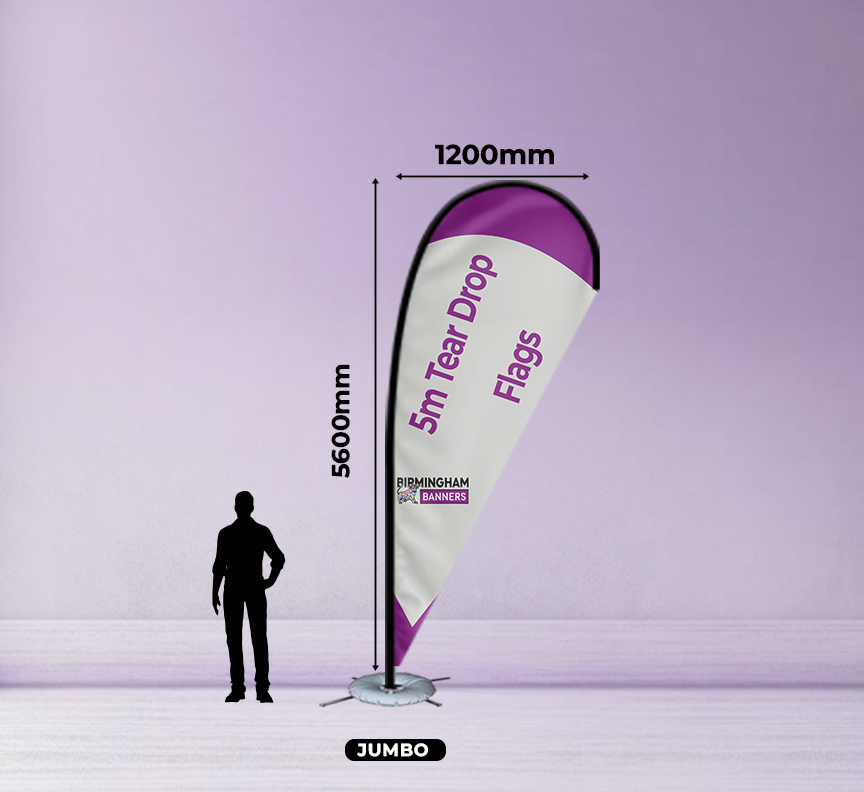 5m Tear Drop Flags Same Day & Next Day Printing Birmingham